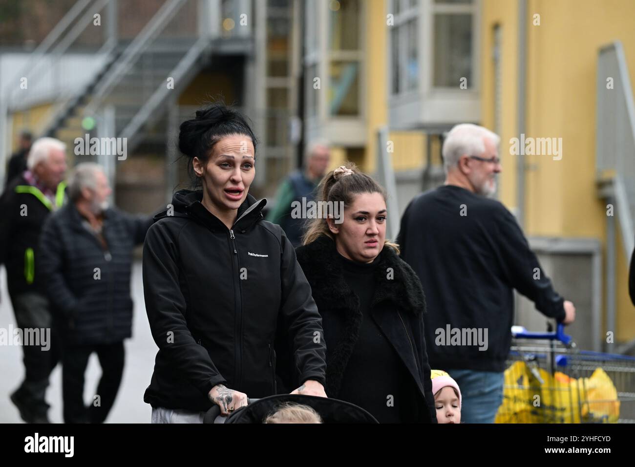 Ullared, Halland, Sweden. November 11 2024. Customers outside of Gekås ...
