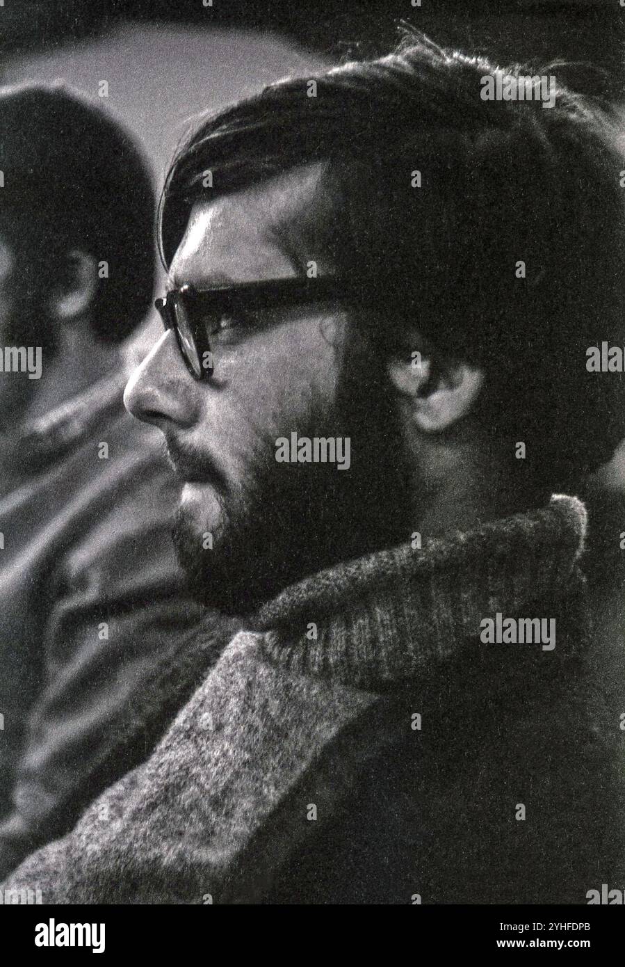 Listening University student, 1969 Stock Photo - Alamy