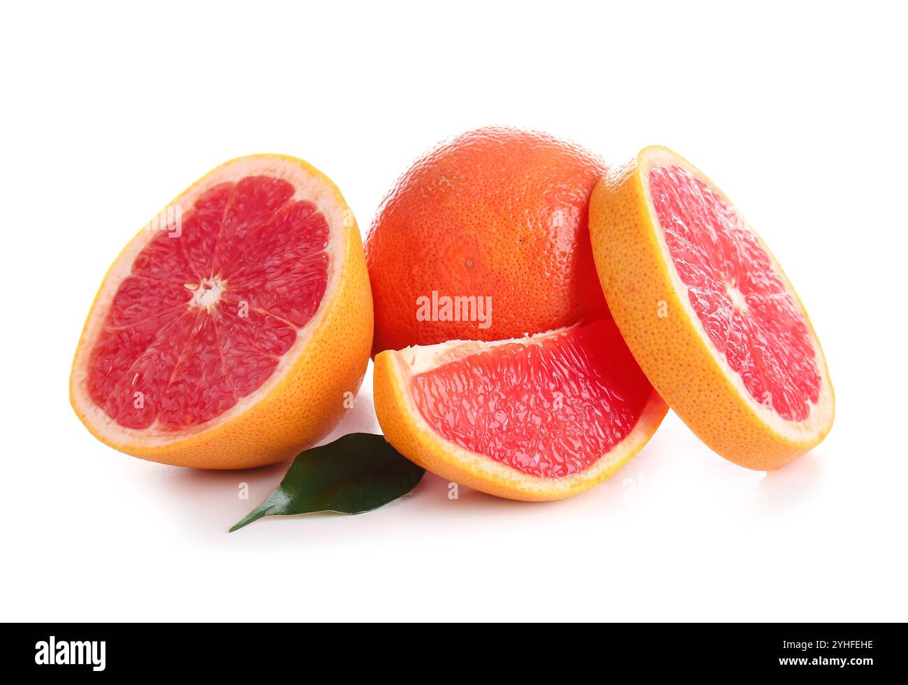 Fresh ripe grapefruits on white background Stock Photo - Alamy
