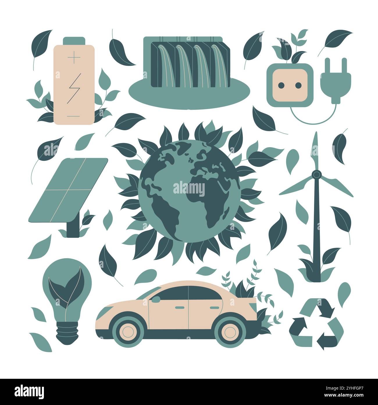 Eco car green energy Stock Vector Images - Alamy