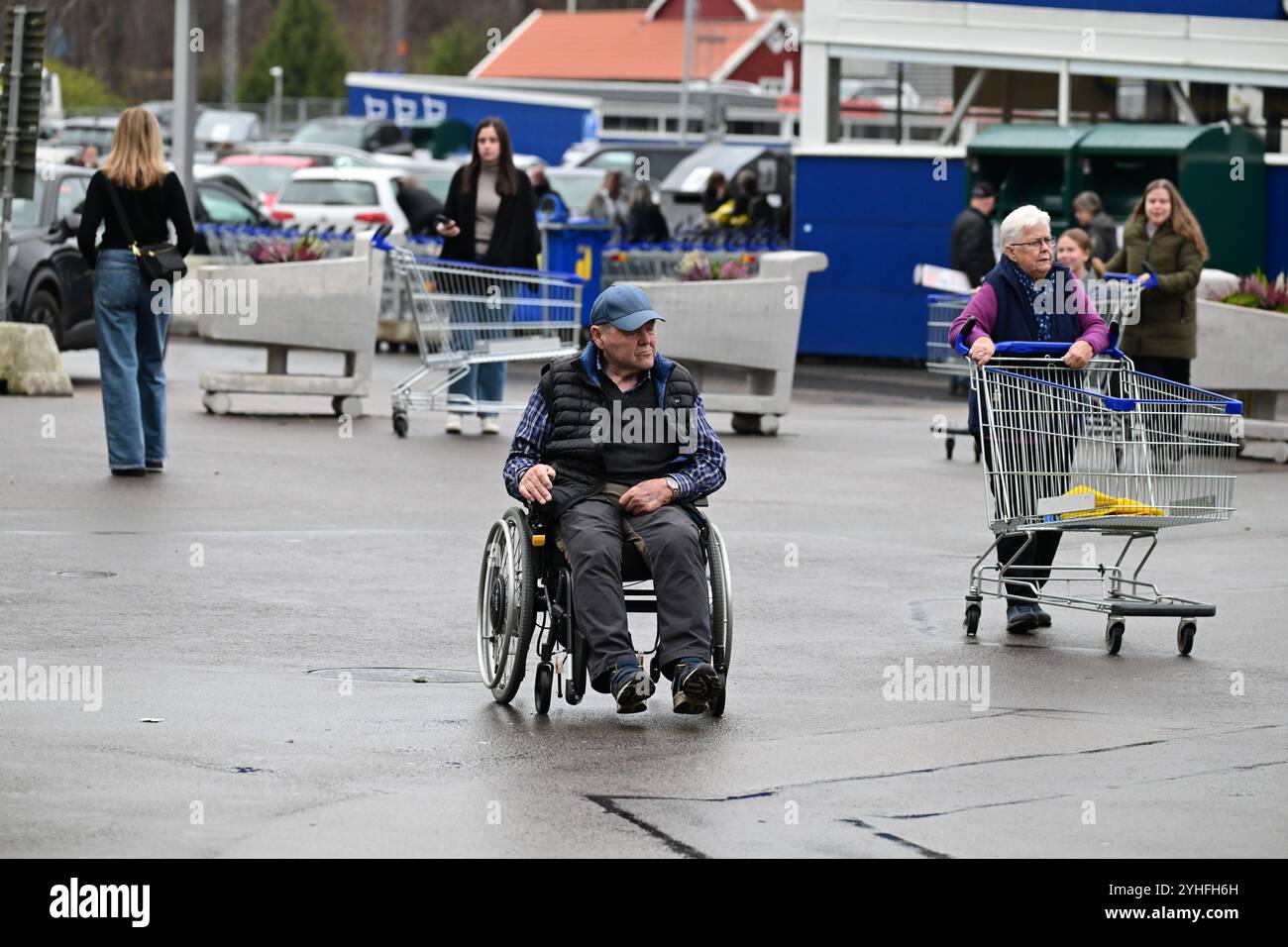Ullared, Halland, Sweden. November 11 2024. Customers outside of Gekås ...