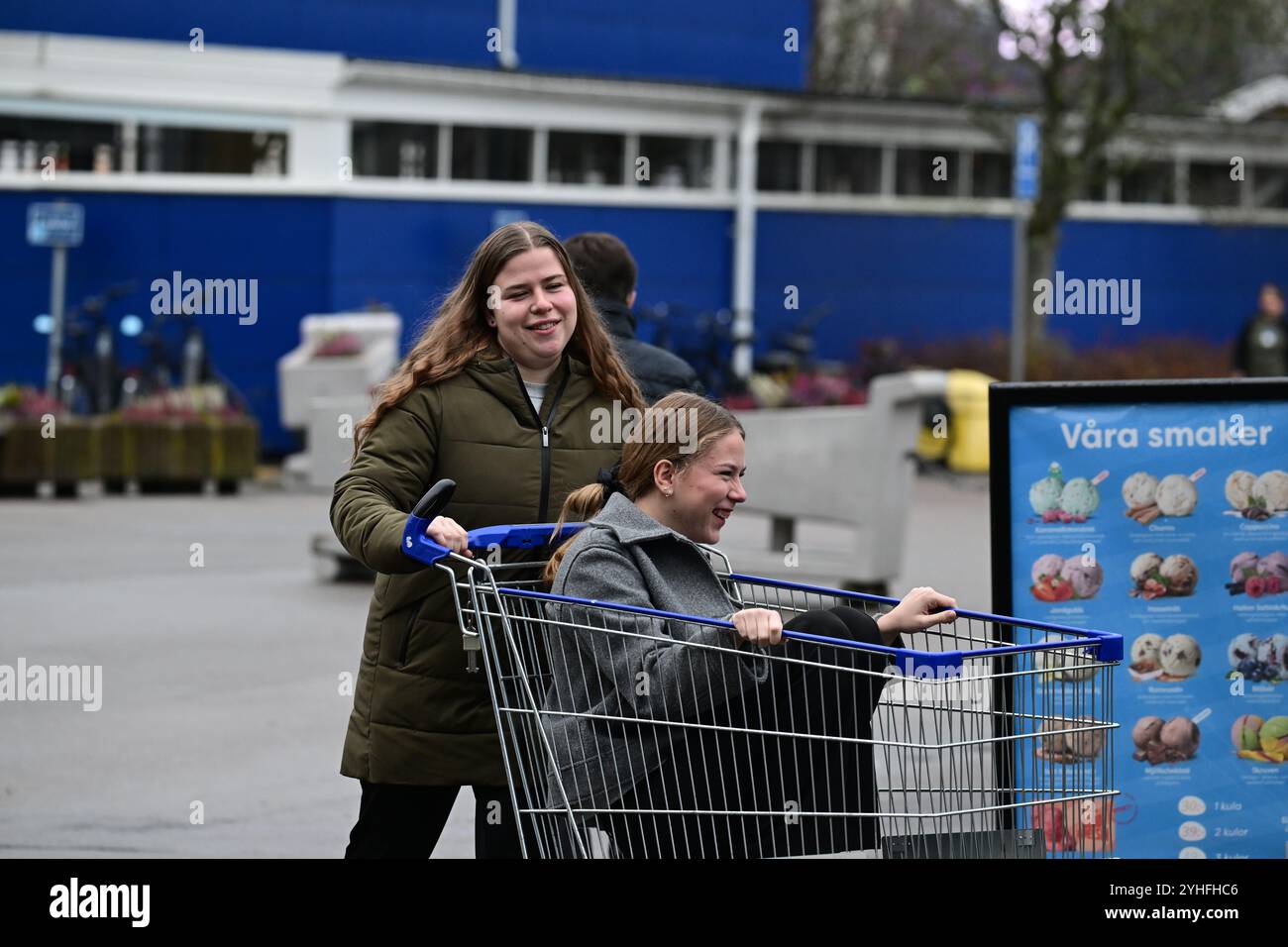 Ullared, Halland, Sweden. November 11 2024. Customers outside of Gekås ...