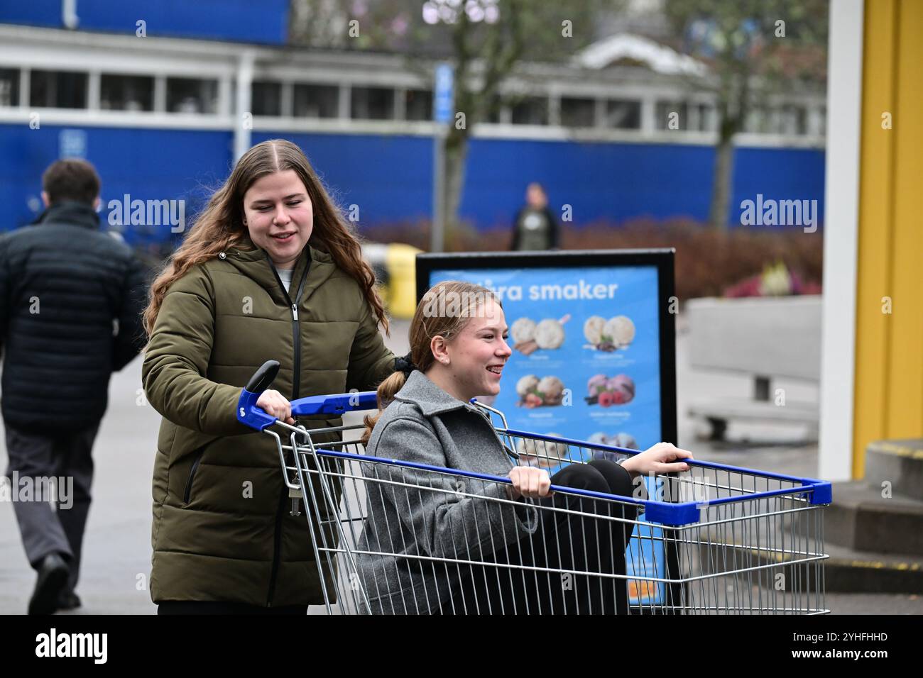 Ullared, Halland, Sweden. November 11 2024. Customers outside of Gekås ...