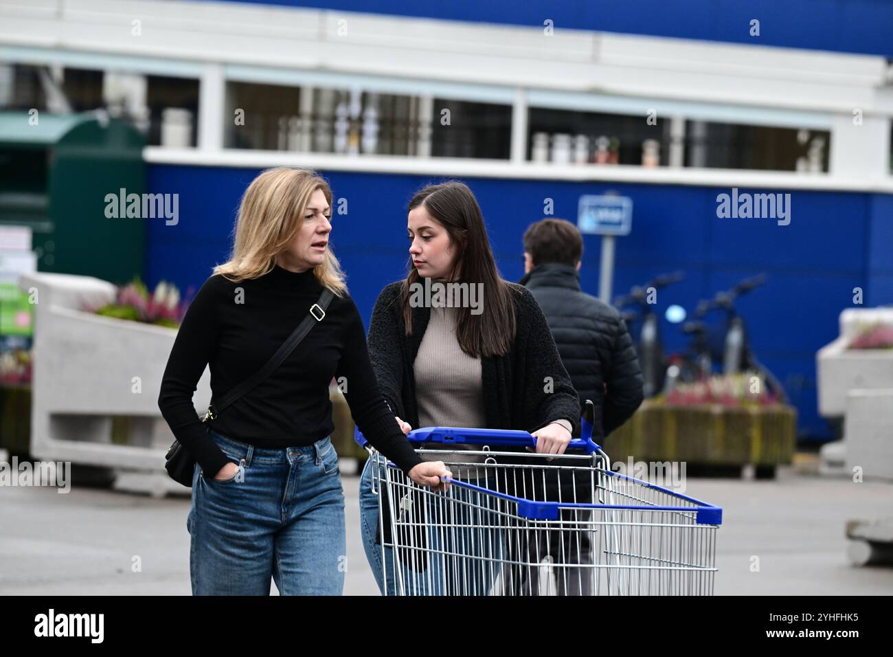 Ullared, Halland, Sweden. November 11 2024. Customers outside of Gekås ...