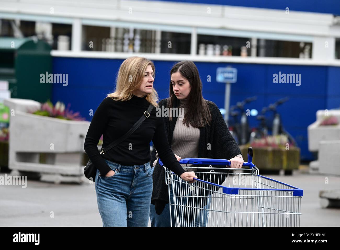 Ullared, Halland, Sweden. November 11 2024. Customers outside of Gekås ...