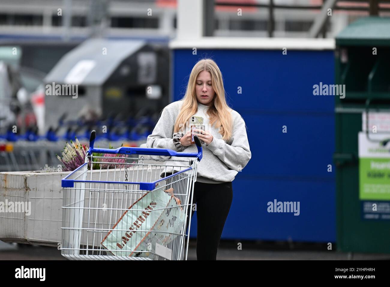 Ullared, Halland, Sweden. November 11 2024. Customers outside of Gekås ...