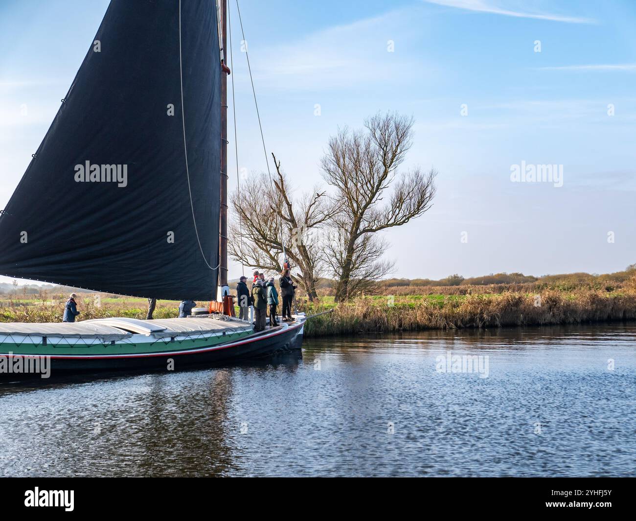 Ludham, Norfolk, UK – November 10 2024. Traditional Norfolk wherry ...