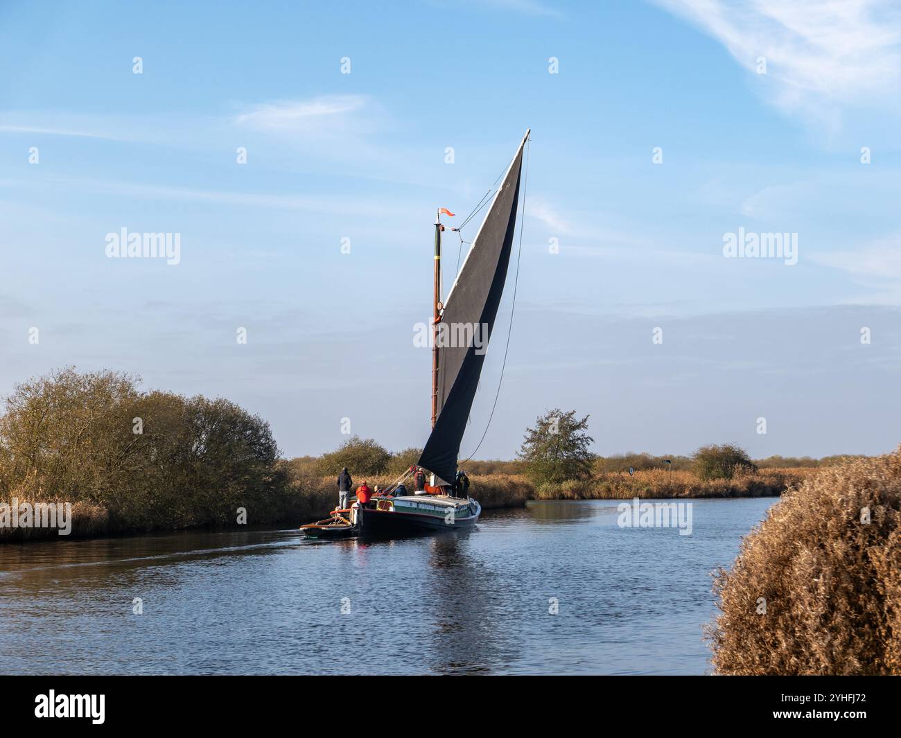 Ludham, Norfolk, UK – November 10 2024. Traditional Norfolk wherry ...