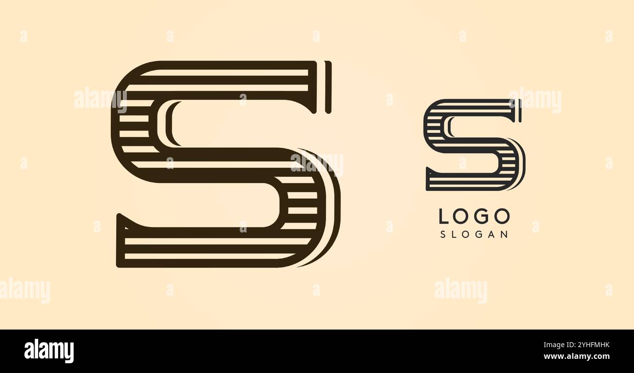 Vintage western letter S, country stylish old lettermark for retro bar ...
