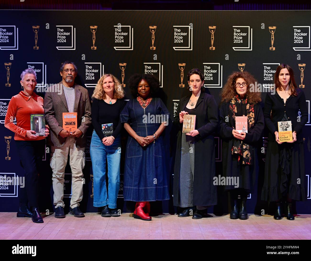 LONDON, UK. 11th Nov, 2024. Charlotte Wood, Percival Everett, Samantha ...