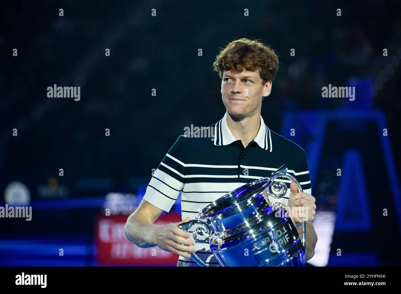 Turin,Italy - November 11: Jannik Sinner of Italy wins the ATP Year End World Number One Trophy ...