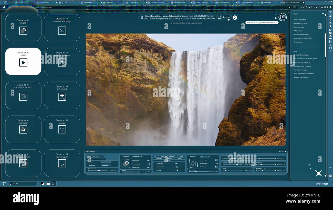 Generative artificial intelligence website generating video of ...