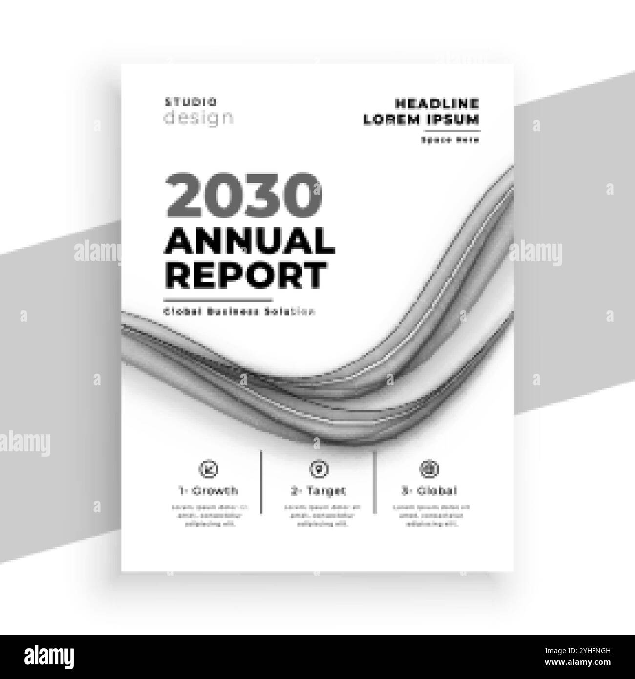 Modern business annual report Black and White Stock Photos & Images - Alamy