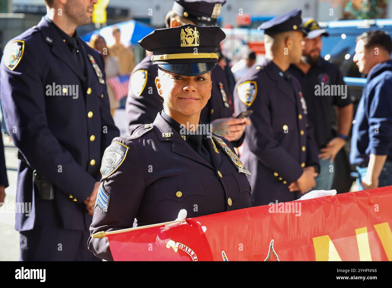 Members of NYPD Color Guard head up 5th Avenue in the 2024 NYC Veterans ...