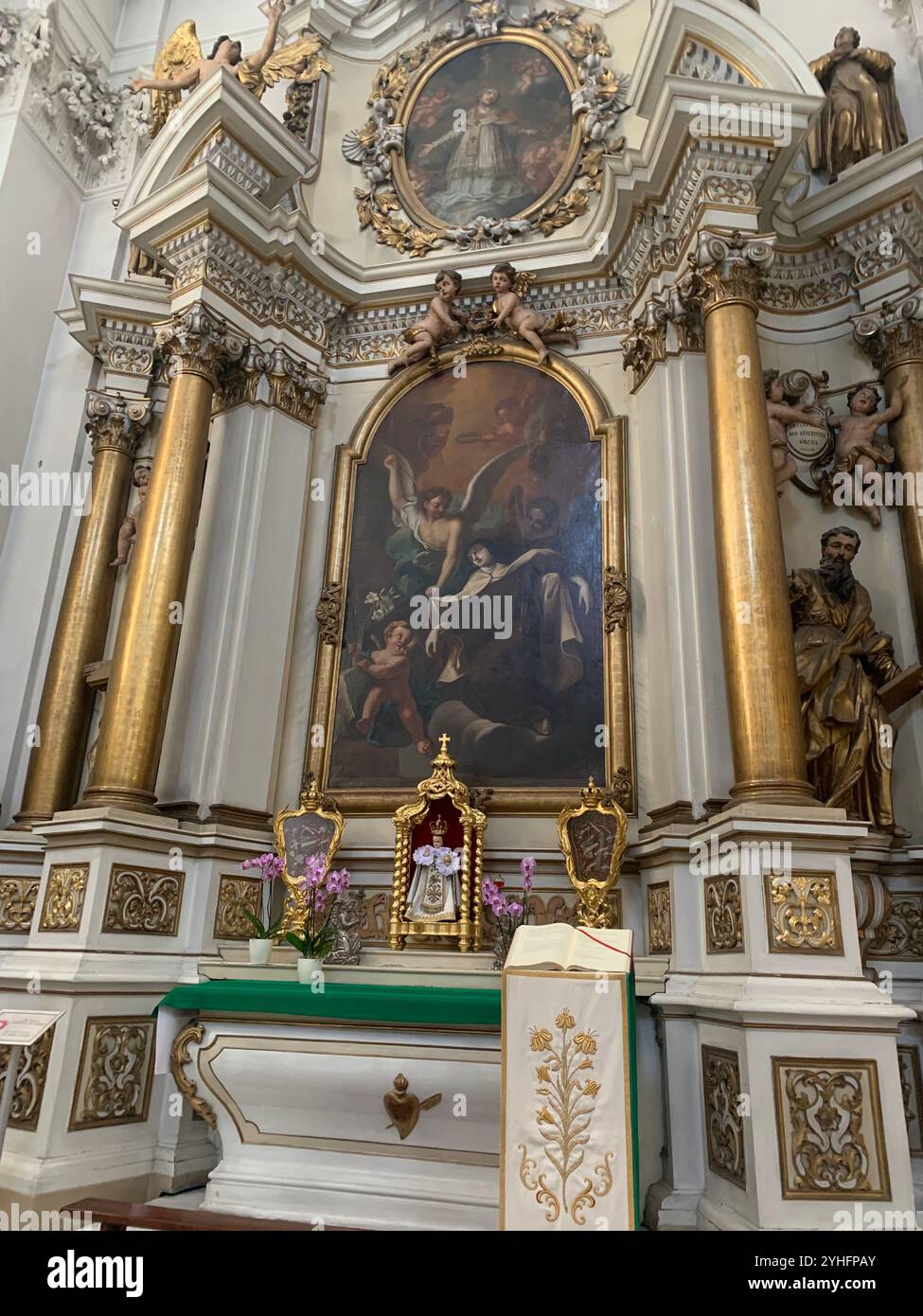 Elegant Baroque Church Altar with Religious Icons and Art Stock Photo ...