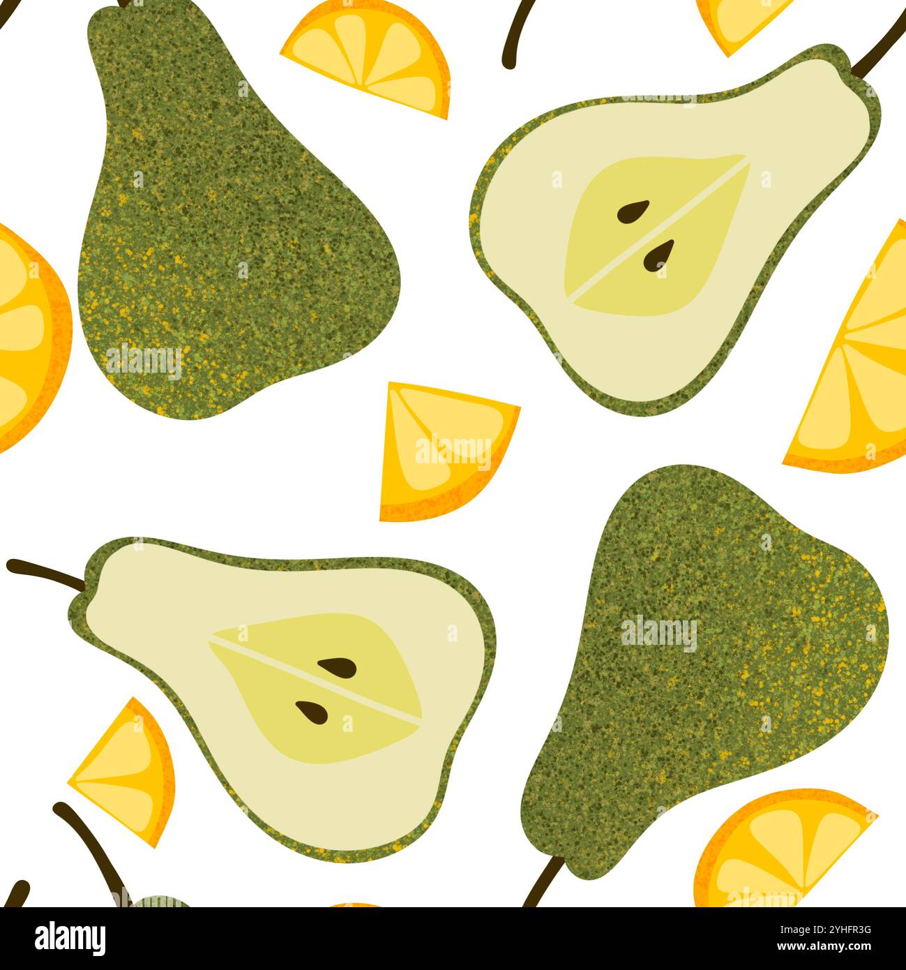 Summer fruit seamless pears pattern for wrapping paper and fabrics and ...
