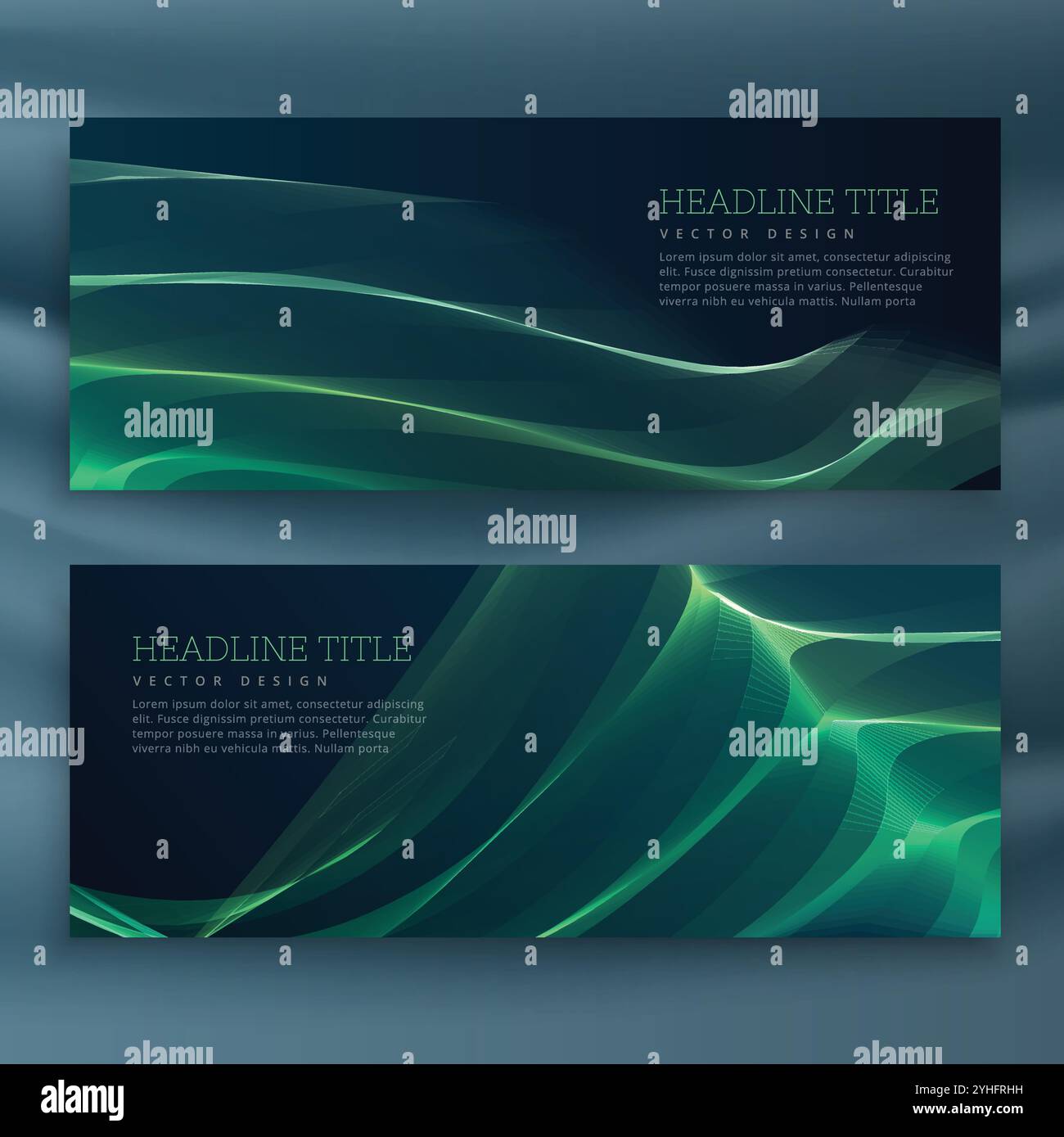 abstract green wavy banners set Stock Vector Image & Art - Alamy