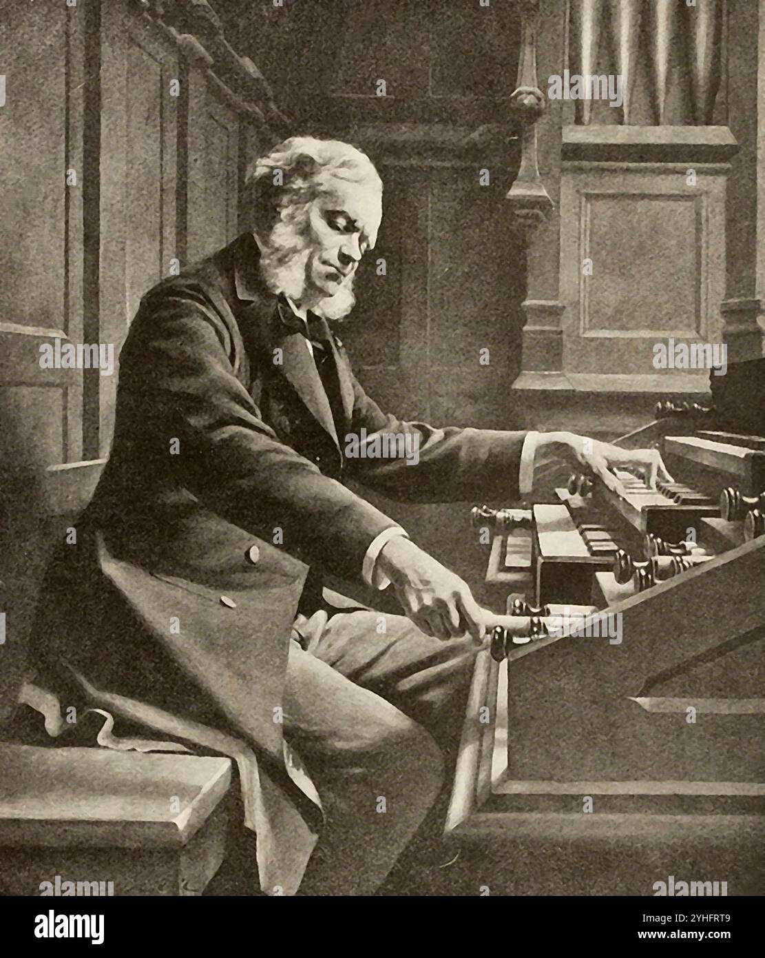 Cesar Franck at the console of the organ at St. Clotilde Basilica ...
