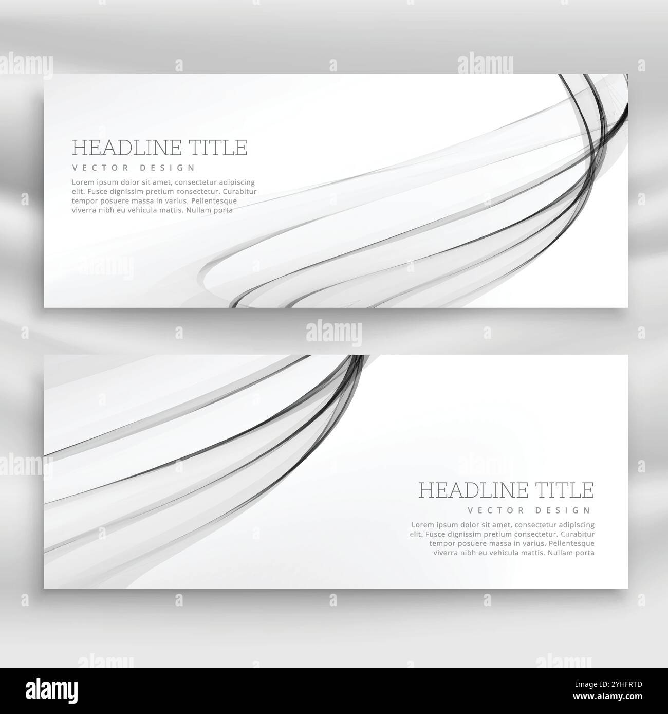 gray wavy banners template set Stock Vector Image & Art - Alamy