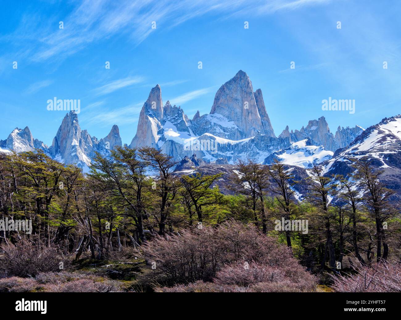 Mount Fitzroy or Chalten in Southern Patagonian Andes of Argentina ...