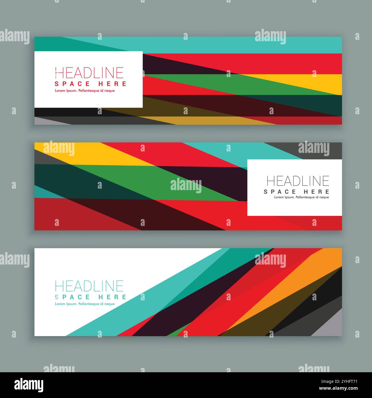 colorful modern horizontal header and banners Stock Vector Image & Art ...