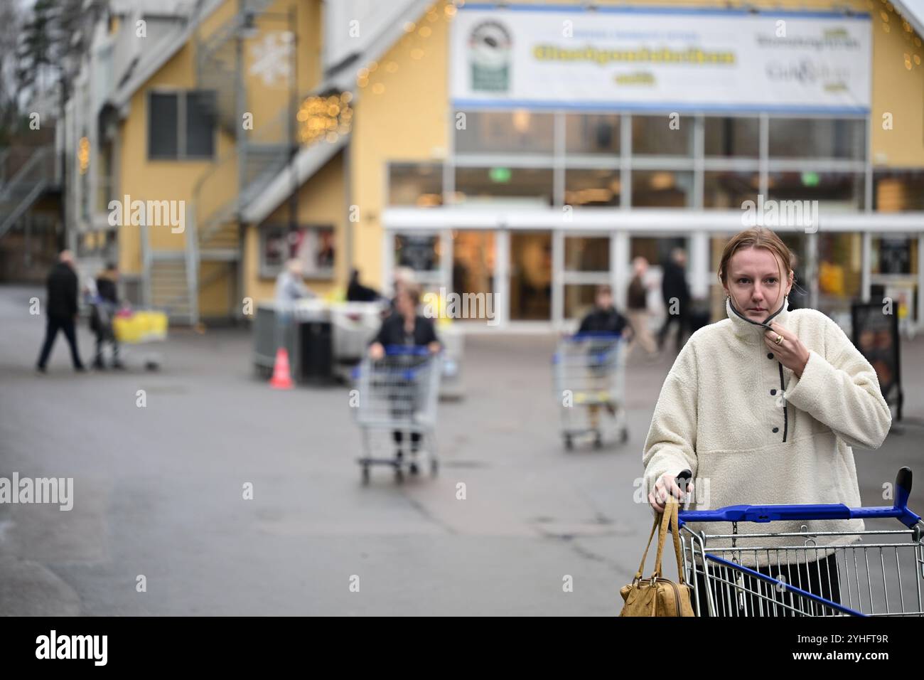 Ullared, Halland, Sweden. November 11 2024. Customers outside of Gekås ...