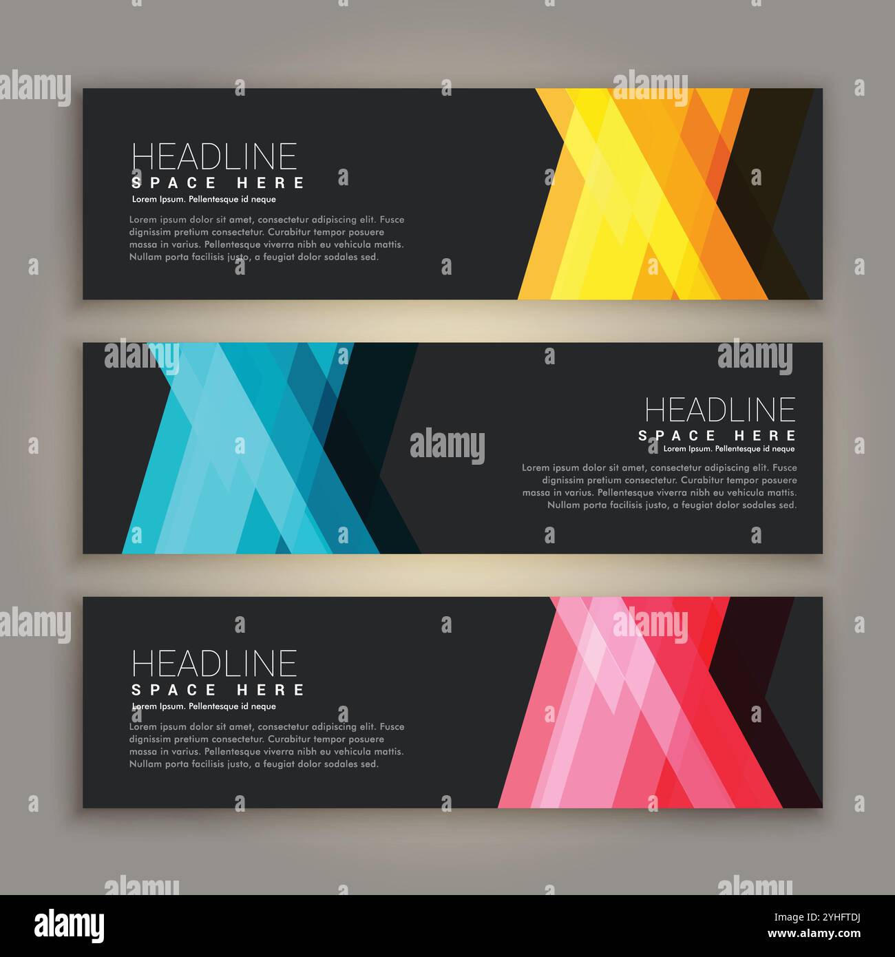 Dark theme abstract banners set hi-res stock photography and images - Alamy