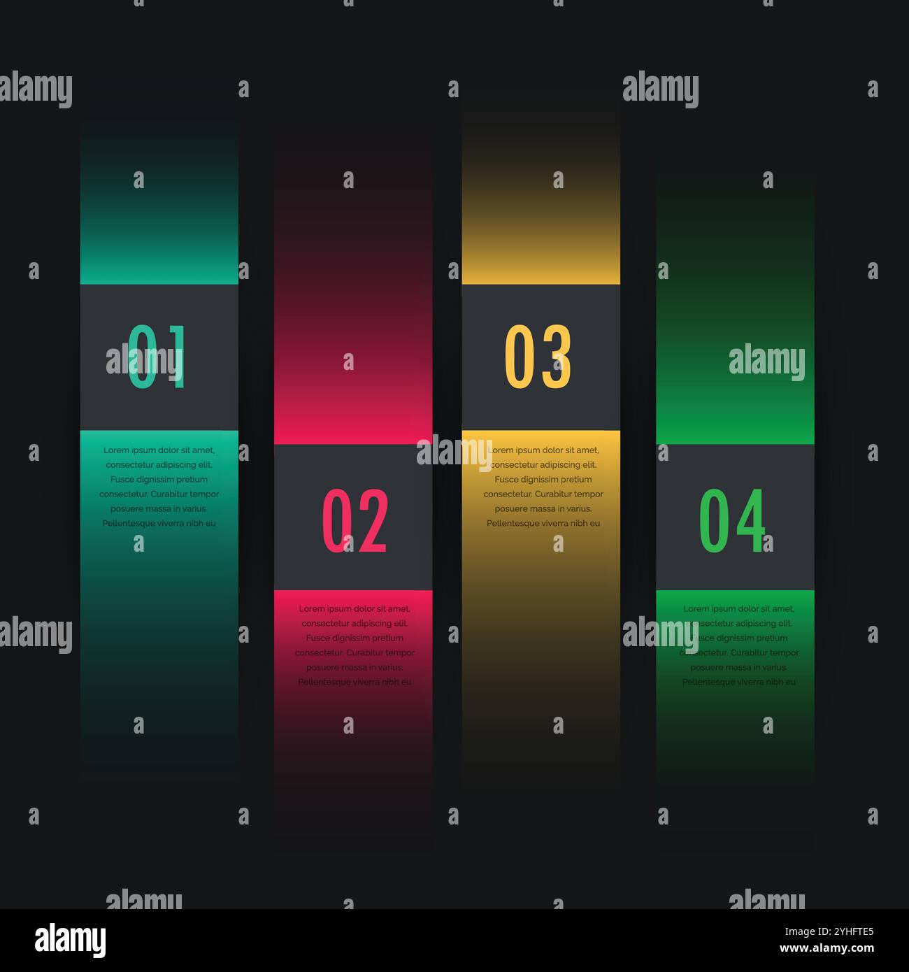 dark colorful infographic four steps Stock Vector Image & Art - Alamy