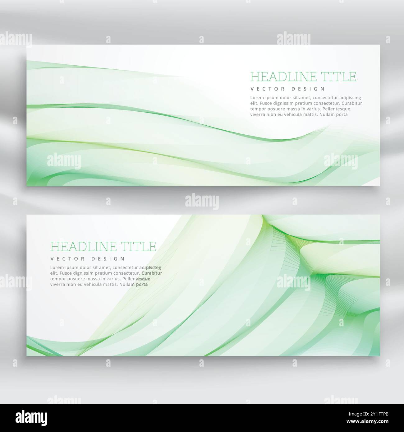 set of banners with wavy green design template Stock Vector Image & Art ...