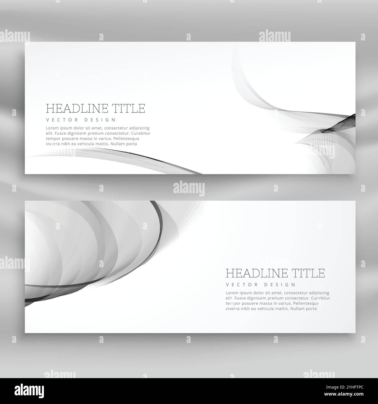 horizontal set of abstract wave banners template Stock Vector Image ...