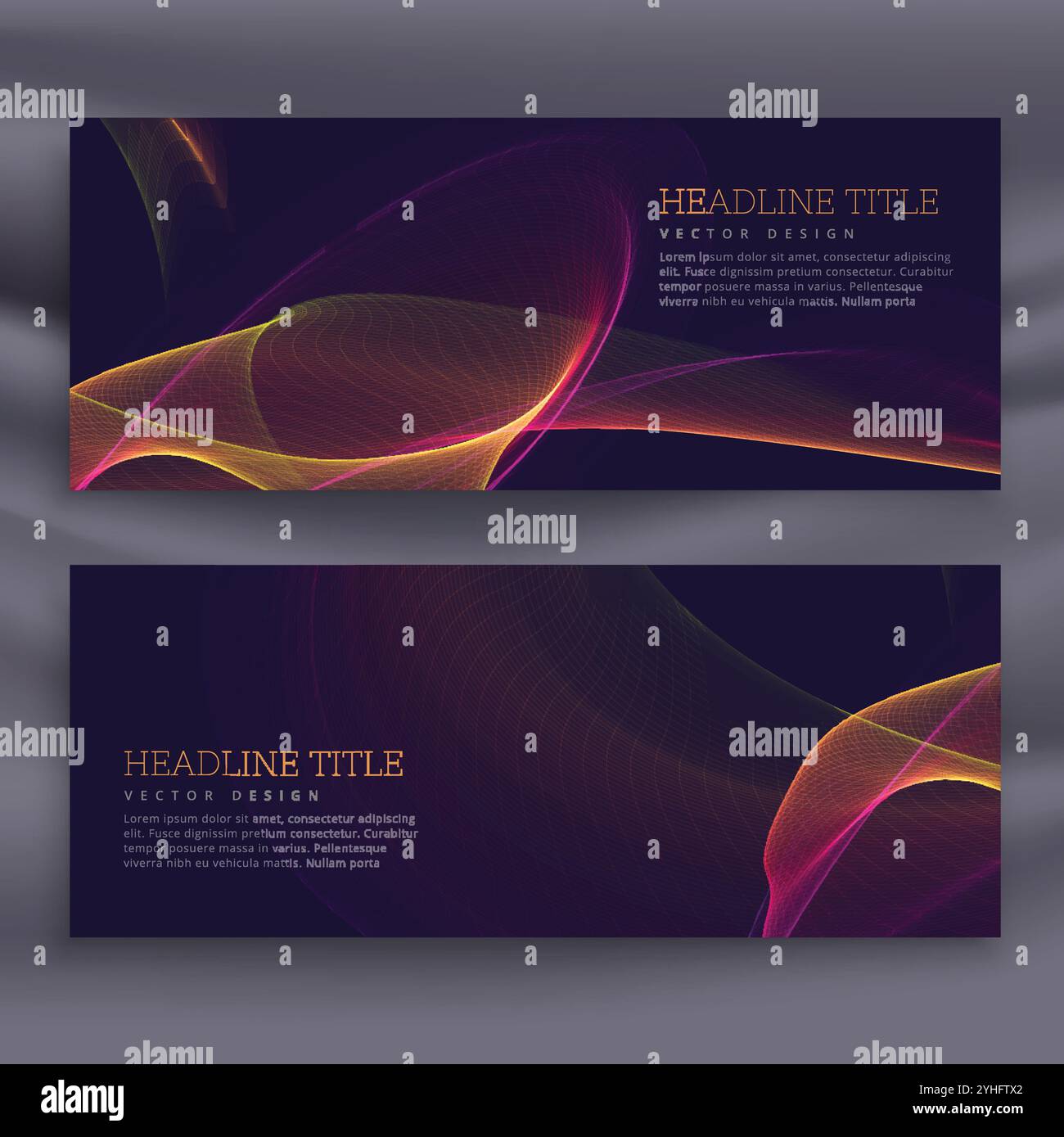 abstract dark banners with colorful shiny wave Stock Vector Image & Art ...