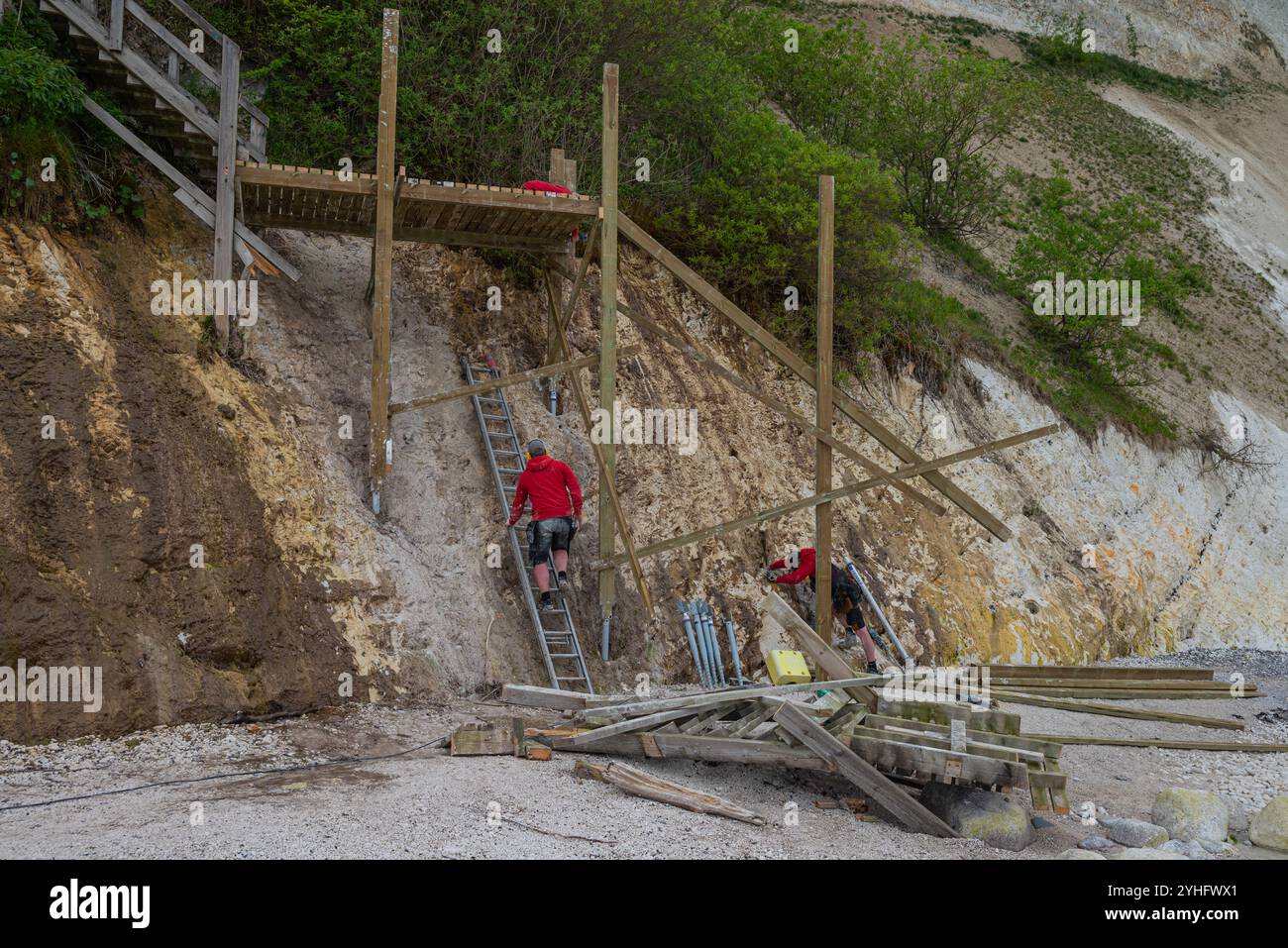 Mon Denmark - May 29. 2024: tourists enjoying the nature of Mons Klint ...
