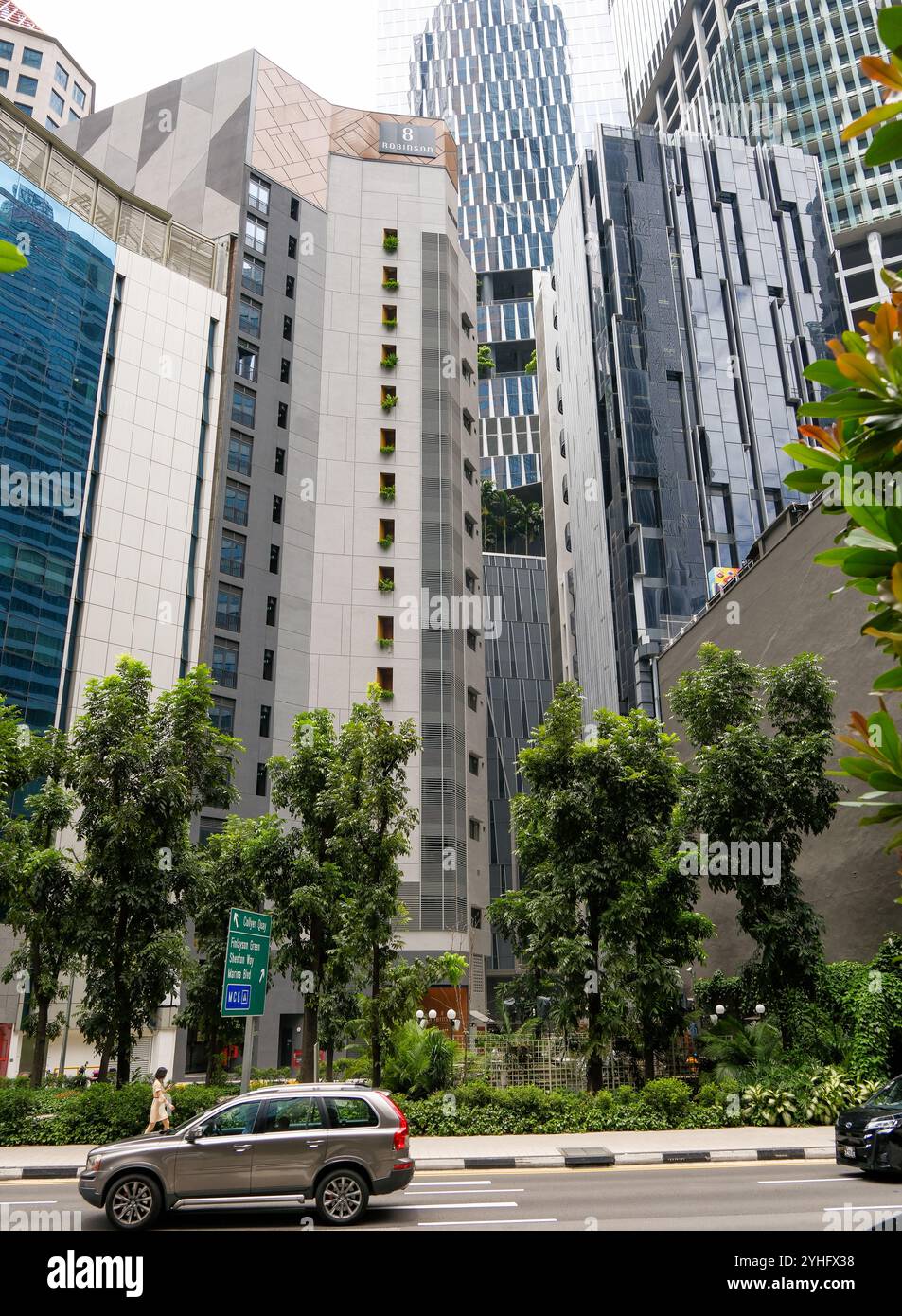 8 Robinson at Raffles Place a new office block amongst the trees of the ...