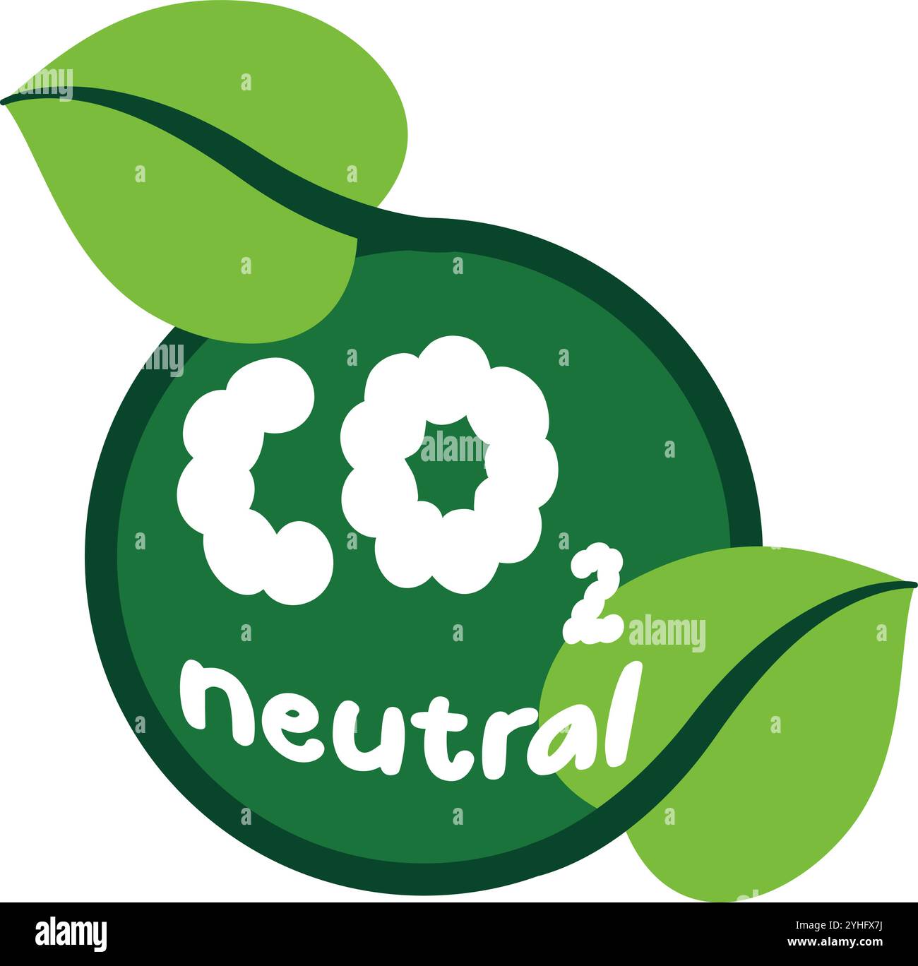 Carbon neutral eco badge with CO2 symbol for sustainable and ...
