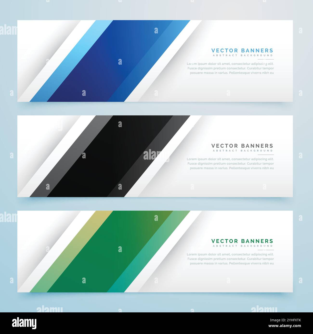 simple three color banner headers set Stock Vector Image & Art - Alamy