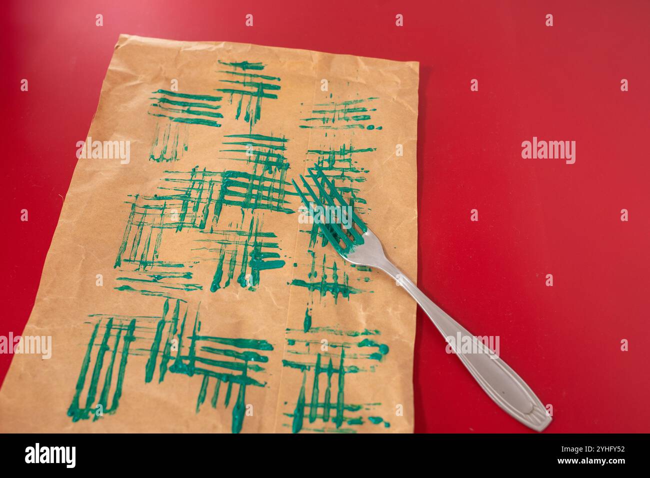 decorative stamps with a fork and paint. Unique personalized wrapping ...