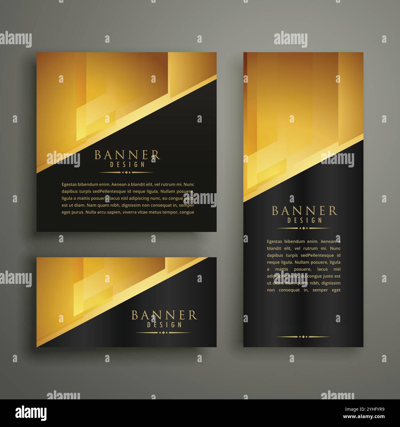set of three premium golden banner design Stock Vector Image & Art - Alamy