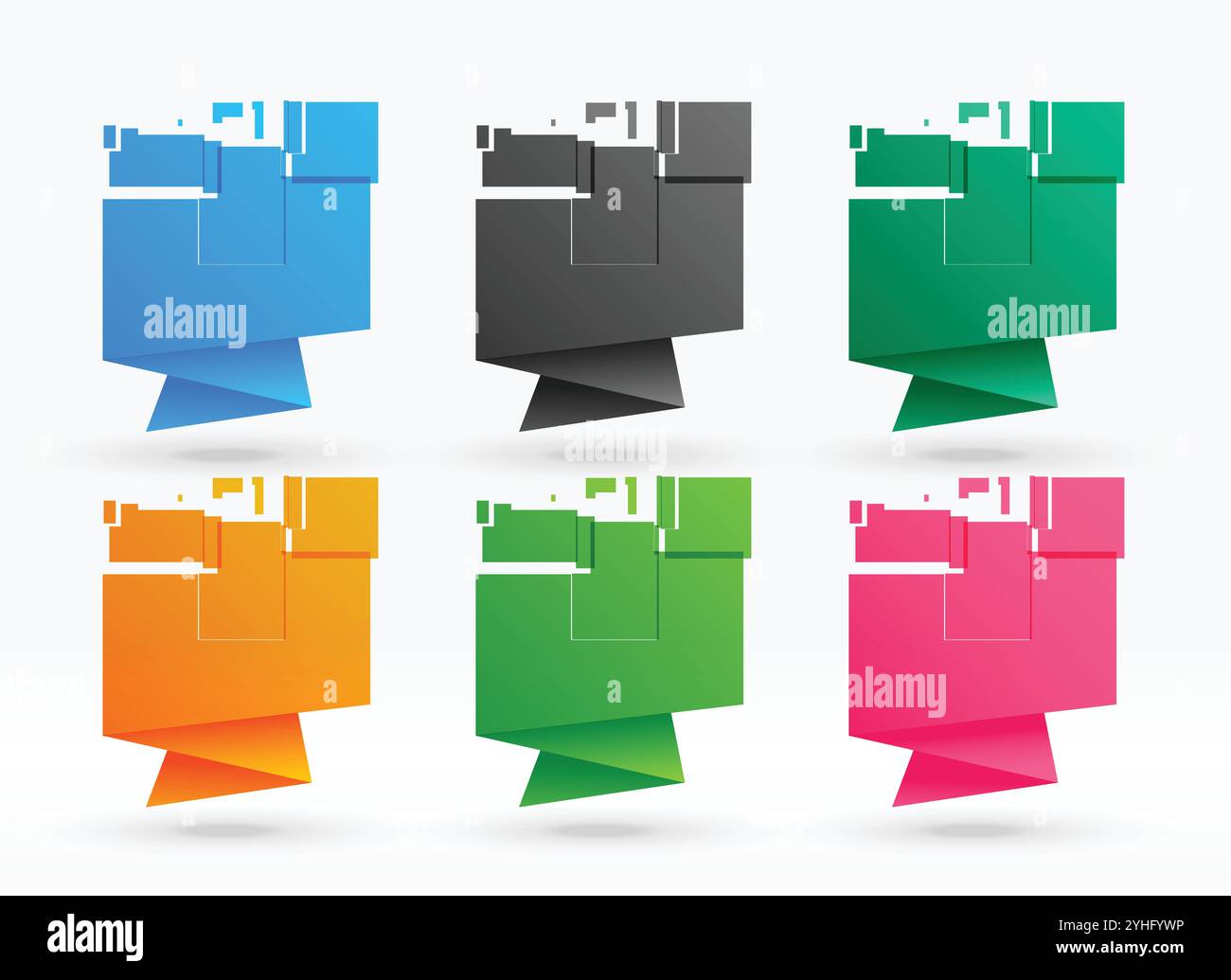 Set of six banners hi-res stock photography and images - Alamy