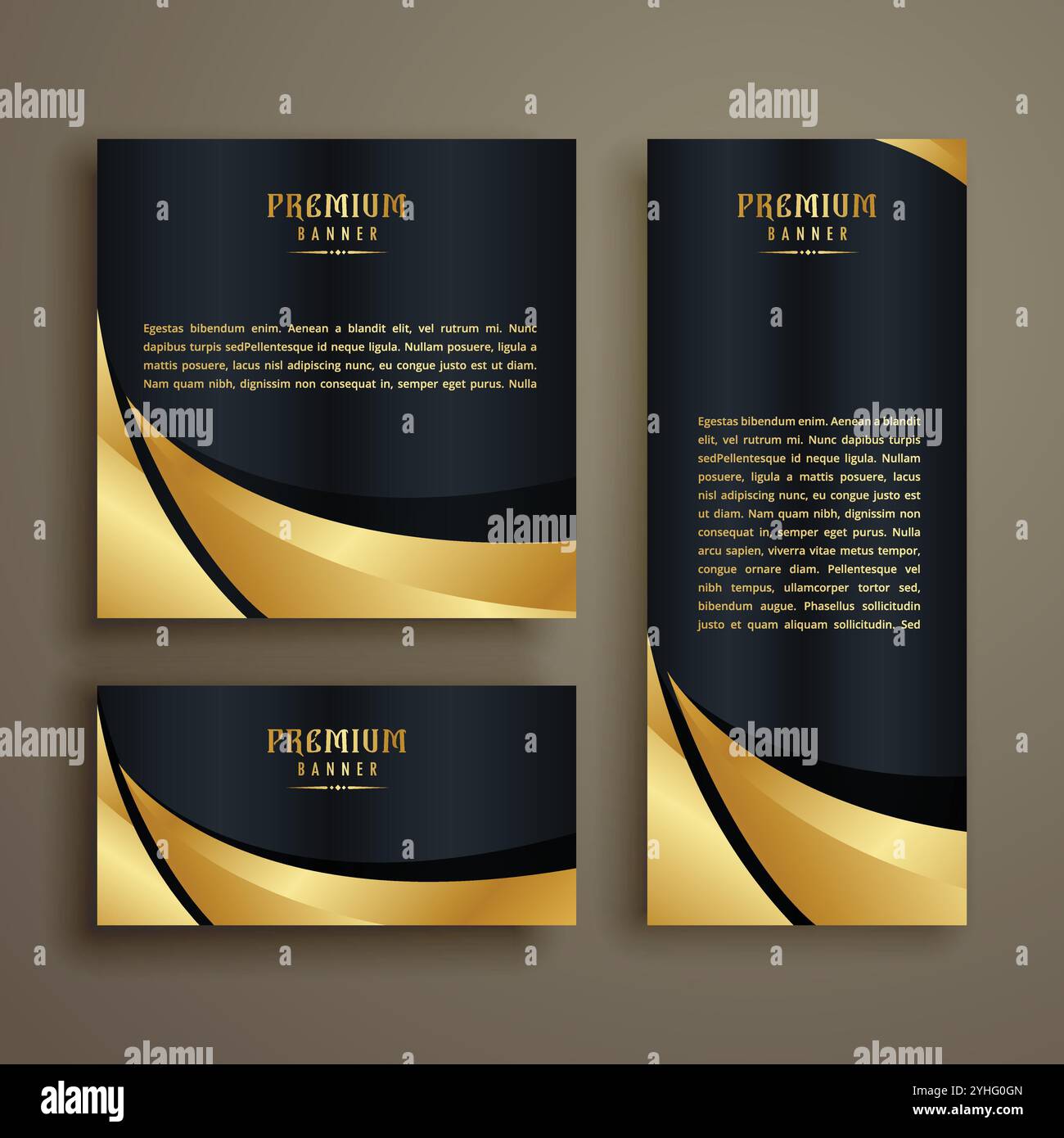 premium shiny golden wave banner design Stock Vector Image & Art - Alamy