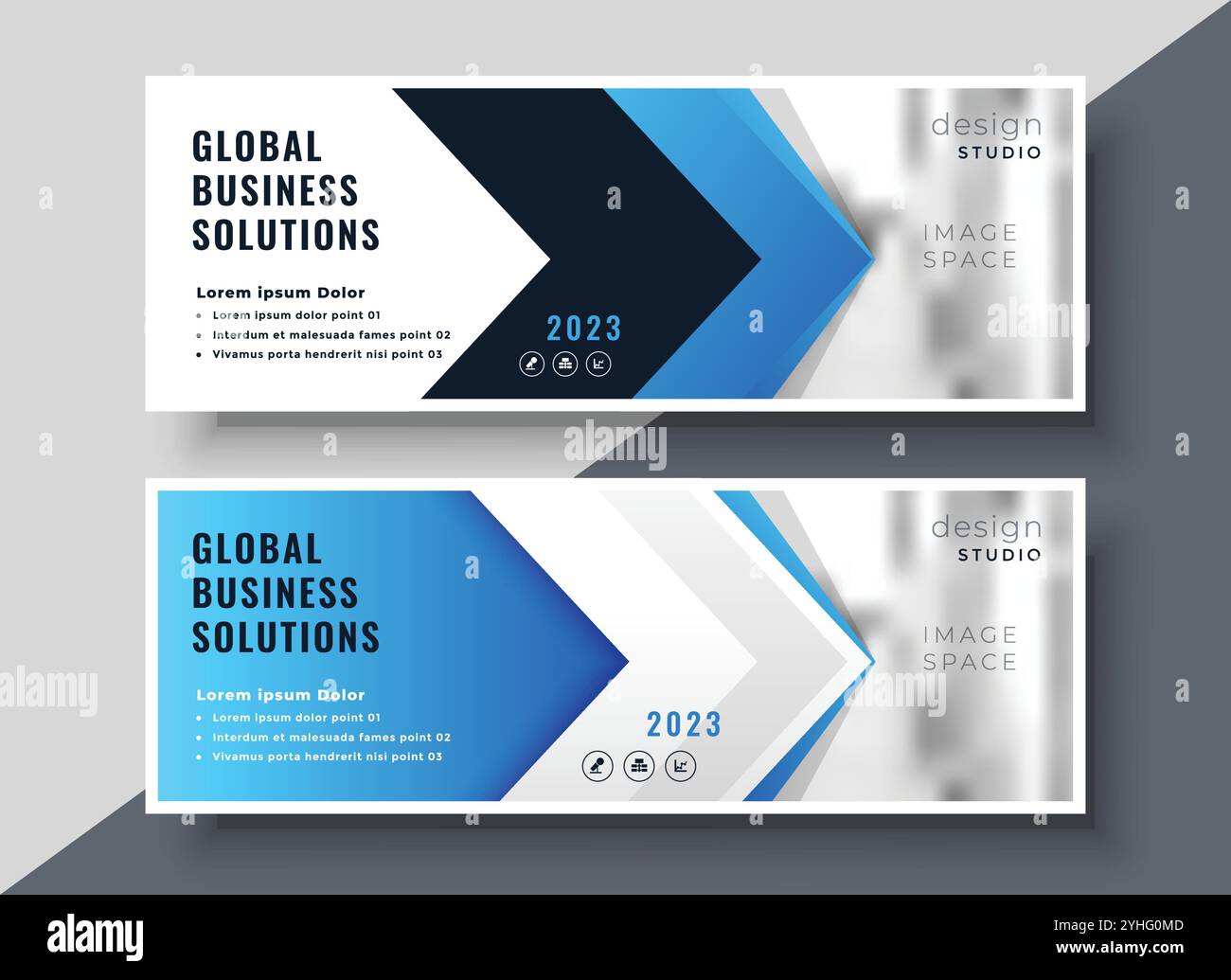 blue arrow style corporate presentation banner Stock Vector Image & Art ...