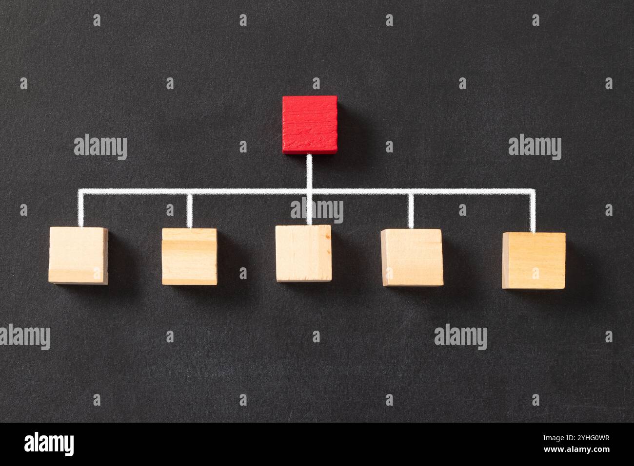 Company hierarchical organizational chart of wooden cubes Stock Photo ...