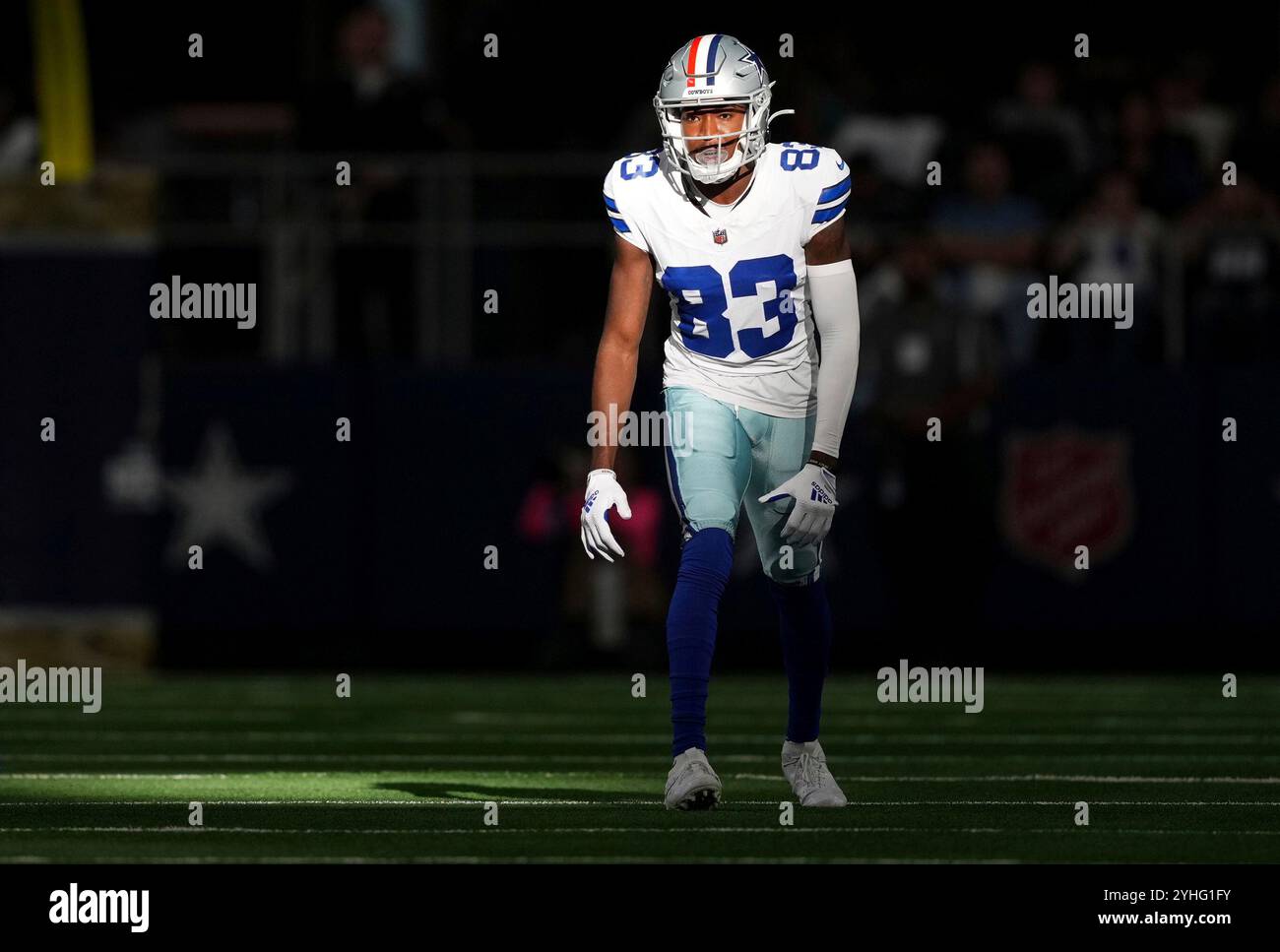 Dallas Cowboys wide receiver Jalen Brooks lines up for the play during ...