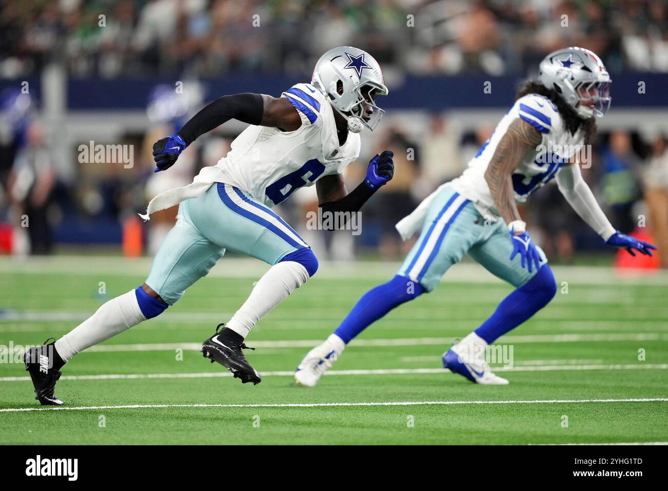 Dallas Cowboys safety Donovan Wilson (6) and linebacker Marist Liufau ...