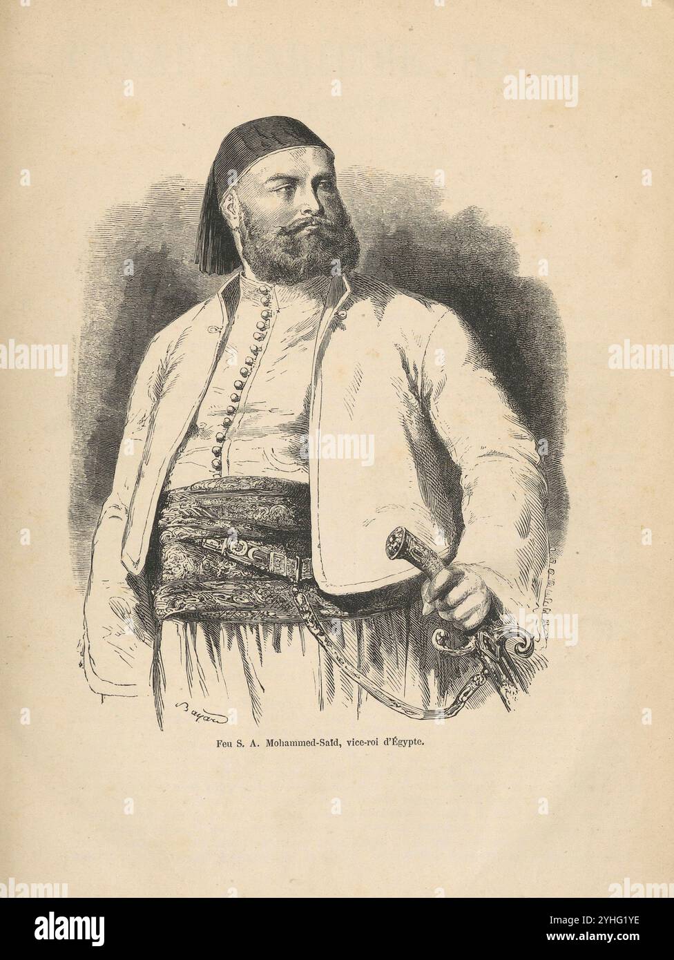 Portrait of Mohamed Sa'id Pasha Wāli of Egypt and Sudan. Archive ...