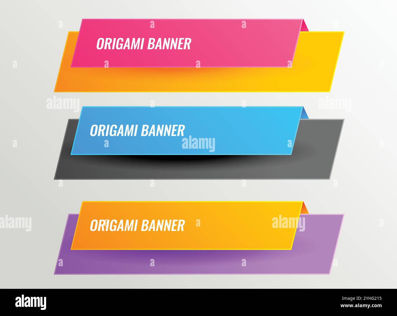 Set origami paper banners Stock Vector Images - Alamy