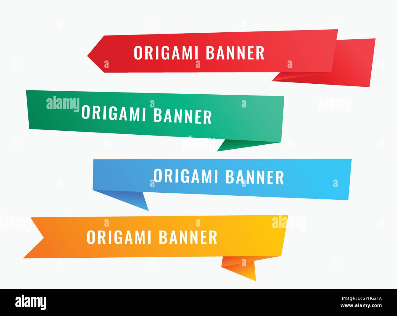 wide origami banners in ribbon style Stock Vector Image & Art - Alamy