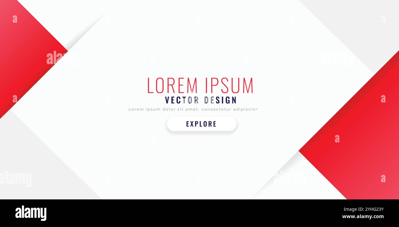 clean red web template banner in minimal style Stock Vector Image & Art ...