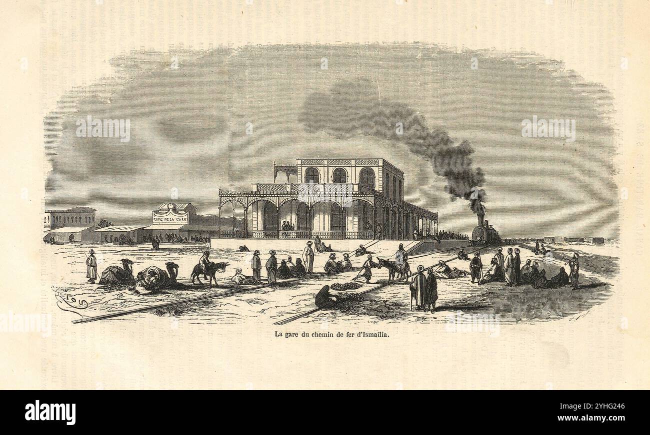 The Ismailia train station. Archive Illustration from The Suez Maritime ... The Ismailia train station. Archive Illustration from The Suez Maritime ...