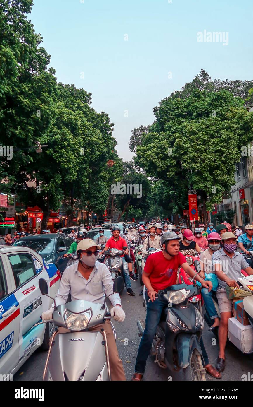 Flow of traffic along busy street in hanoi hi-res stock photography and ...