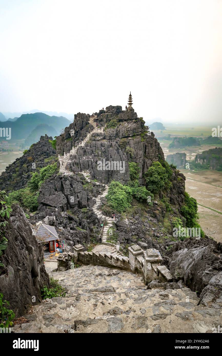 Steep stone steps lead up to the Mua Caves viewpoint, offering ...